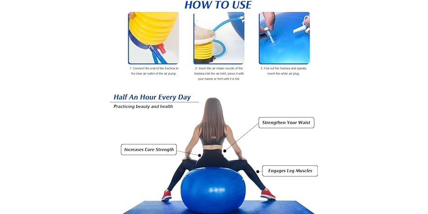 2Pcs Yoga Ball 65cm Exercise Ball