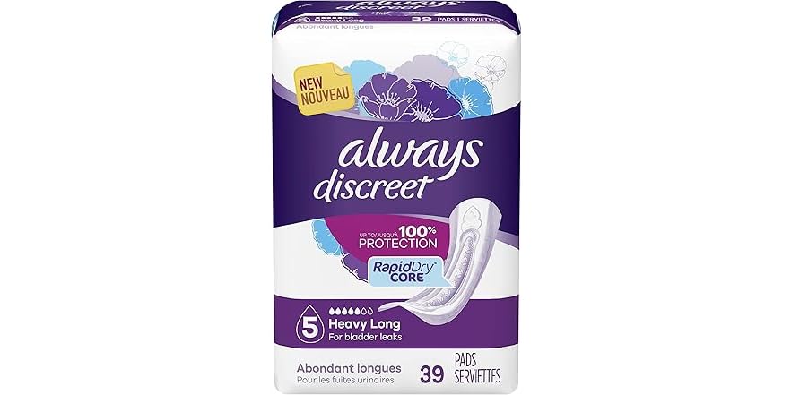 Always Discreet Incontinence Pads Heavy 39 Count