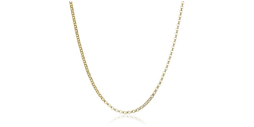 Unisex 10K Gold Rolo Chain Necklace