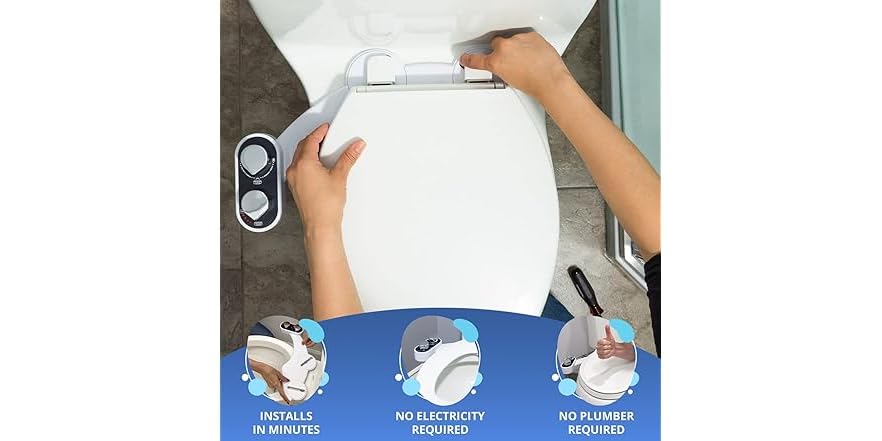 Clear Rear Bidet Attachment for Toilet