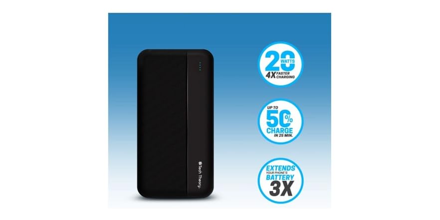 (1 or 2 PACK) Tech Theory 10,000mAh 20W PD Powerbank
