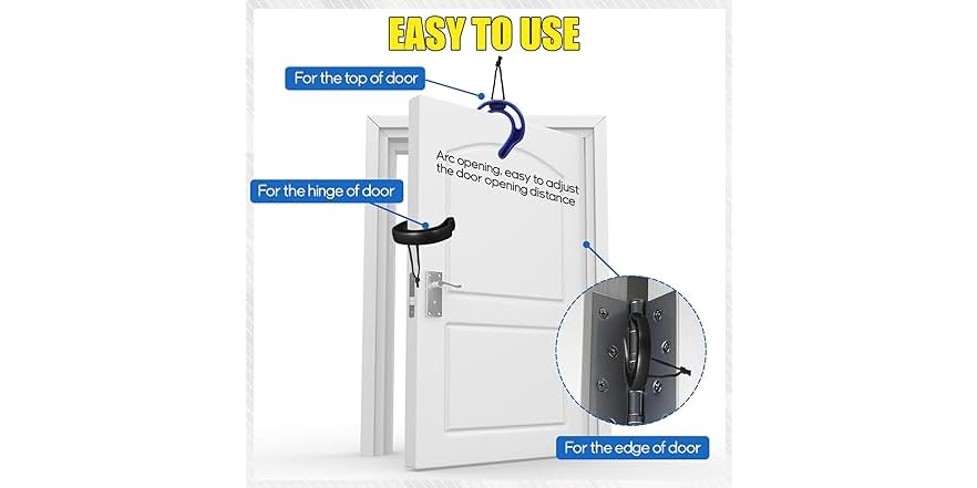 24 PC Door Stop Jam Wedge with Ropes