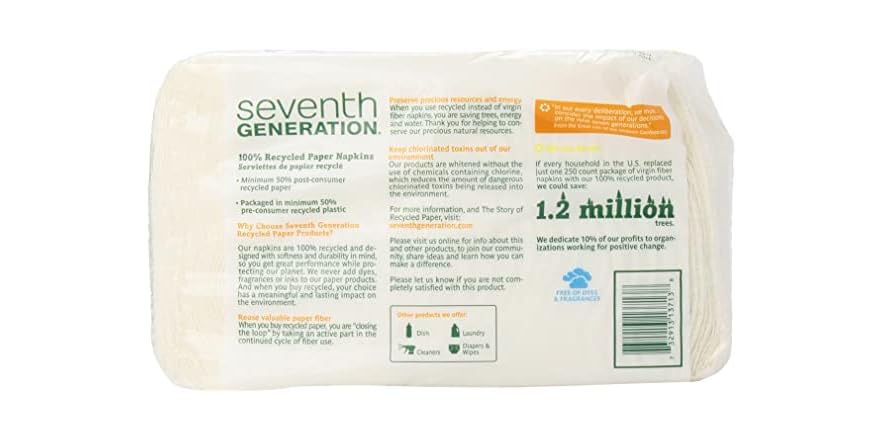 Seventh Generation Recycled Paper Napkins, 250 ct