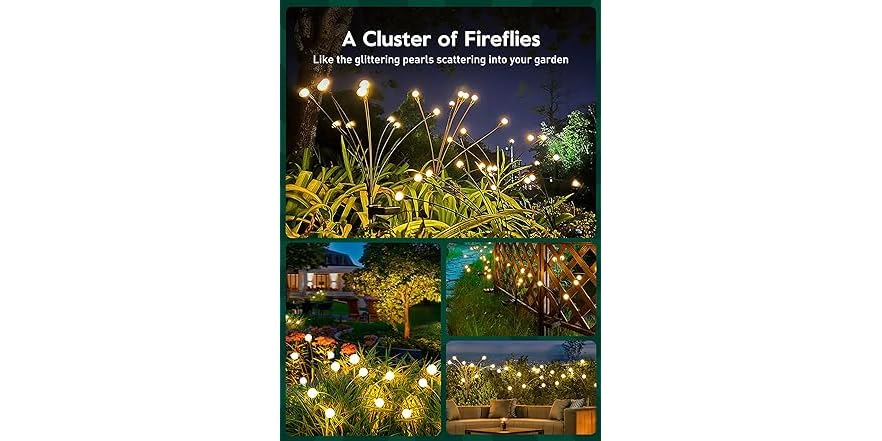 4-Pack 12-Bulb LED Solar Firefly Lights (48 Total)