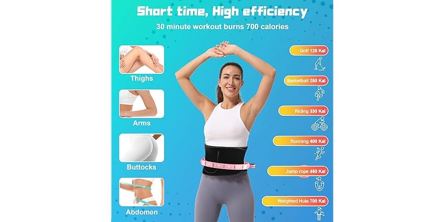 Smart Weighted Workout Hoop With Ruler