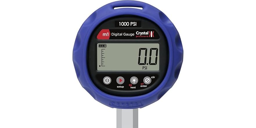 (NEW) Crystal M1-10KPSI Digital Pressure Gauge - 0 to 10,000 psi
