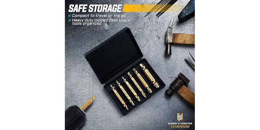 Screw X-Tractor Titanium 6PC Screw Extractor Kit
