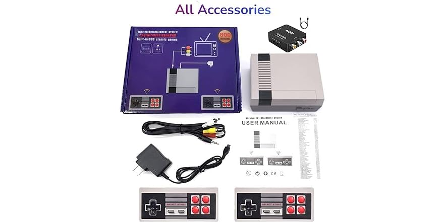 820 Retro Game System With Controllers