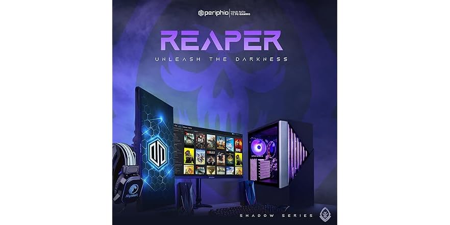 Periphio Reaper Gaming PC Computer - Complete Battlestation Bundle