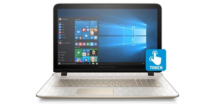 HP 17.3" AMD Quad-Core 1TB Touch Laptop