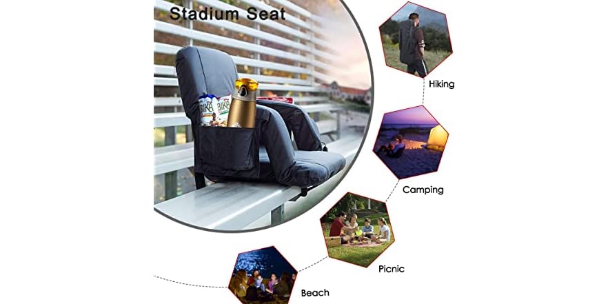Wide Heated Stadium Seat