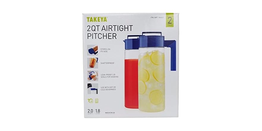 Takeya 2 Quarts Airtight Pitchers 2 Pack