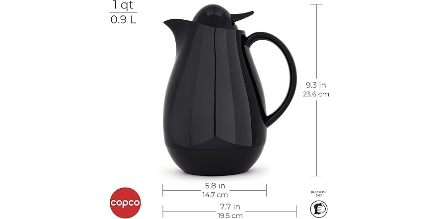Copco Insulated Chloe Carafe, 1 Quart, Black