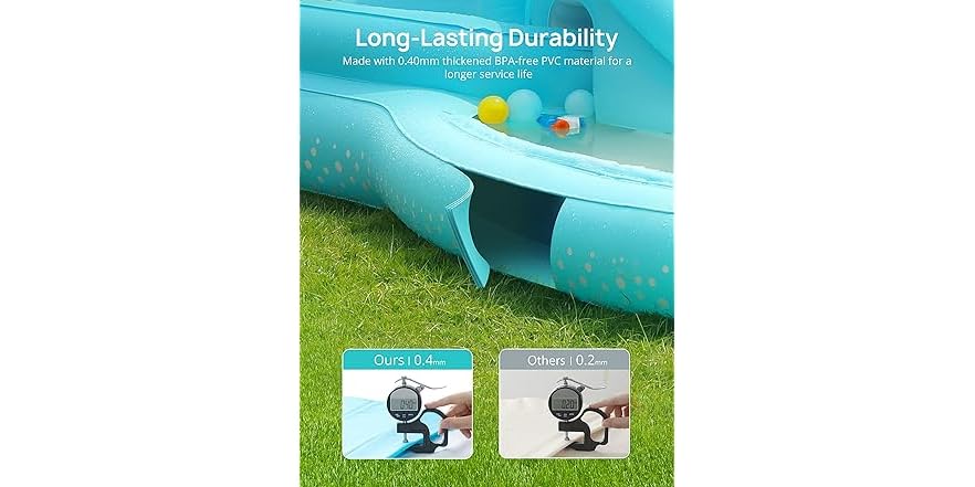 Evajoy Inflatable Play Center Kids Pool w/ Slide