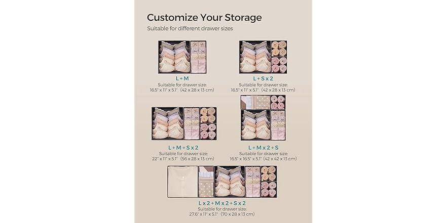 SONGMICS Foldable Drawer Organizers