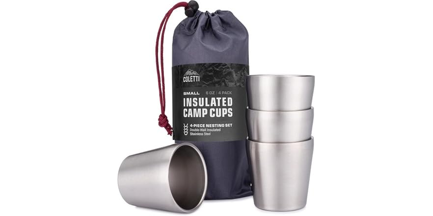 Stackable Camping Cups - 6oz, 10oz 4 Set