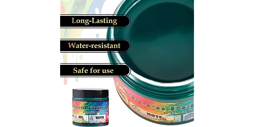 Screen Print Ink, 6 Colors 8 Ounce jars