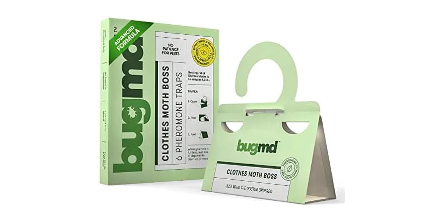 BugMD Clothes Moth Boss Traps- Choose Size & Color