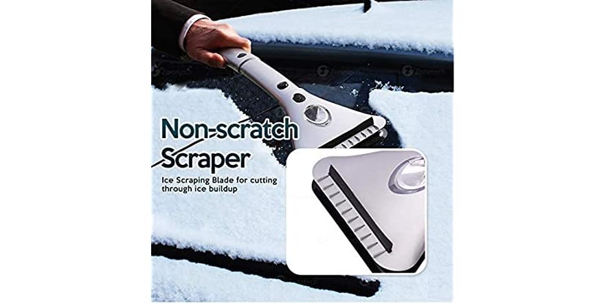 ZONETECH Heated Car Window Snow/Ice Scraper