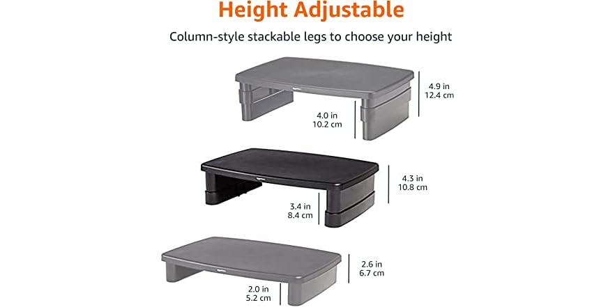 Amazon Basics Adjustable Monitor Riser Desk Stand