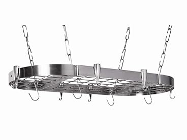 Oval Pot Rack 20"x40" - Stainless Steel