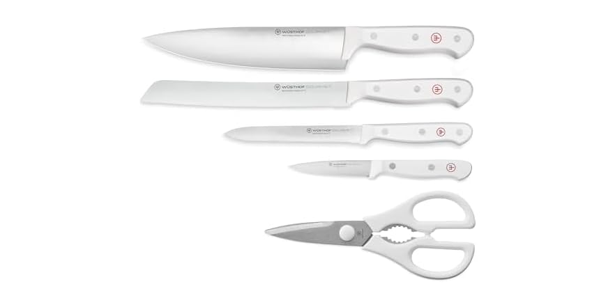 WUSTHOF Gourmet White 5-Pc Chef's Essentials Set