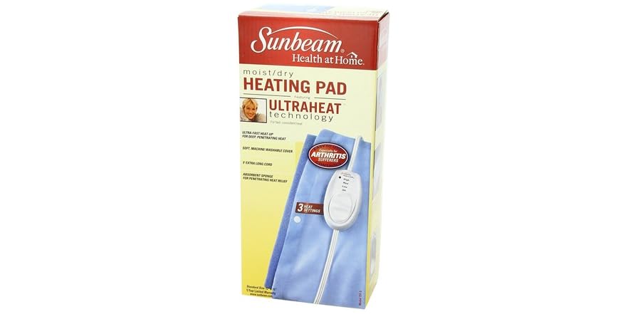 Sunbeam XL Heating Pad 12 x 24", Blue