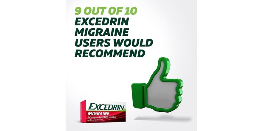 (2 Pack) Excedrin Migraine Relief Caplets to Alleviate Migraine ...