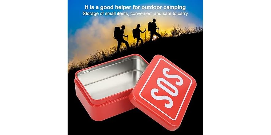 OUKENS 2 Pack Mini SOS Survival Iron Box