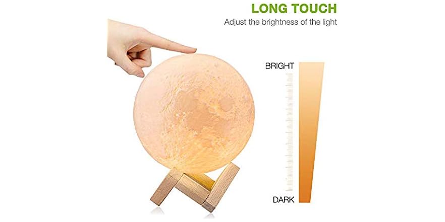 LED 3D Print Moon Lamp with Stand Remote