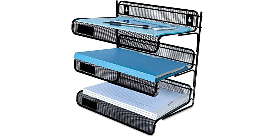 Universal Mesh Three-Tier Desk Shelf