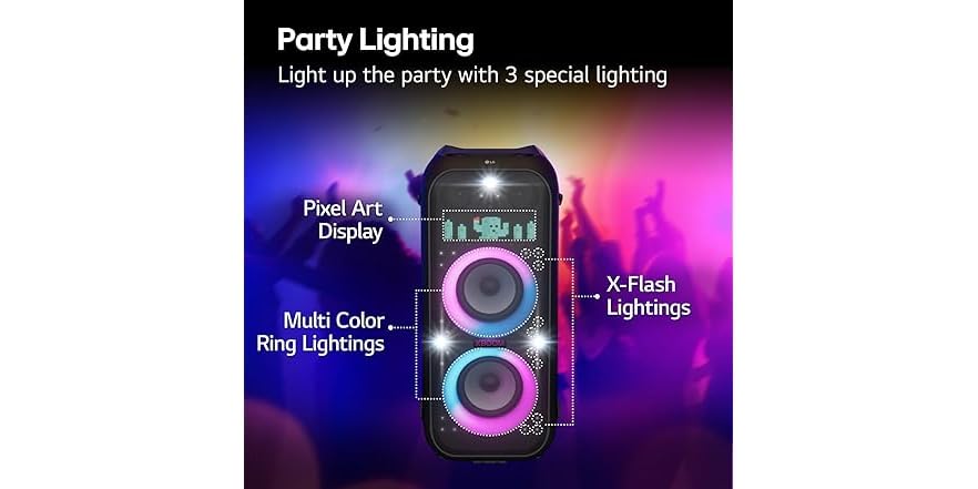 (NEW) LG XL9T XBOOM Portable Tower Speaker with Pixel LED Lighting