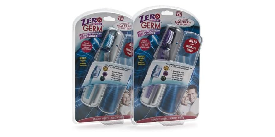 Zero Germ UV Toothbrush Sanitizer with Toothbrush – 2 Pack