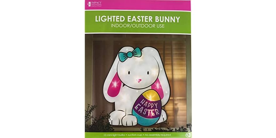 Lighted Easter Bunny Window Decoration