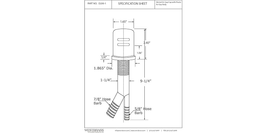 Westbrass Air Gap Cap Kit, 5 pack
