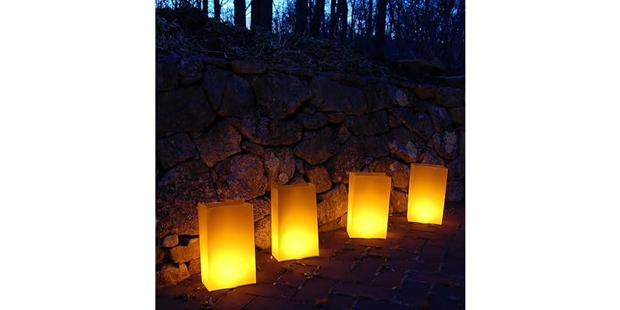 Battery Operated LED Luminaria Kit, Tan - Set of 12