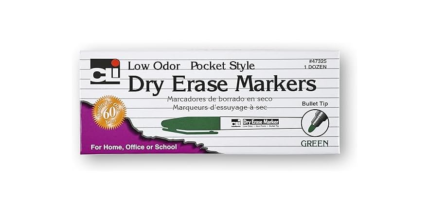 Charles Leonard Dry Erase, 12 Markers