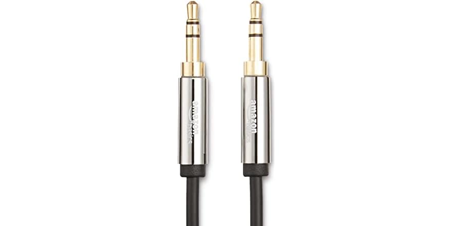 (2 Pack) Amazon Basics 3.5 mm Male to Male Aux Cable (4ft)