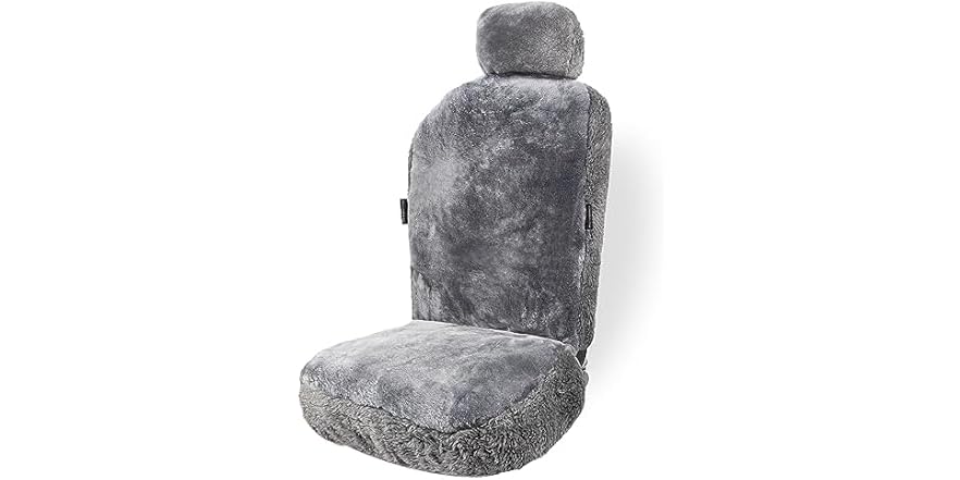 ZONETECH Gray Sheepskin Seat Cover