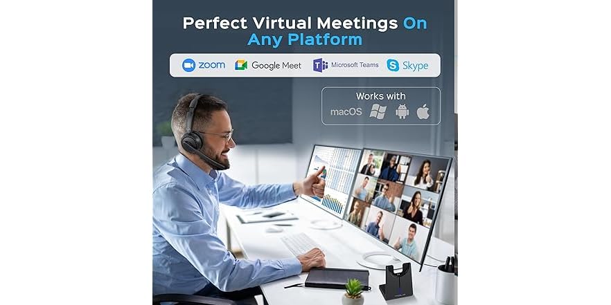 (NEW) TREBLAB C7-Pro Wireless Bluetooth Headset