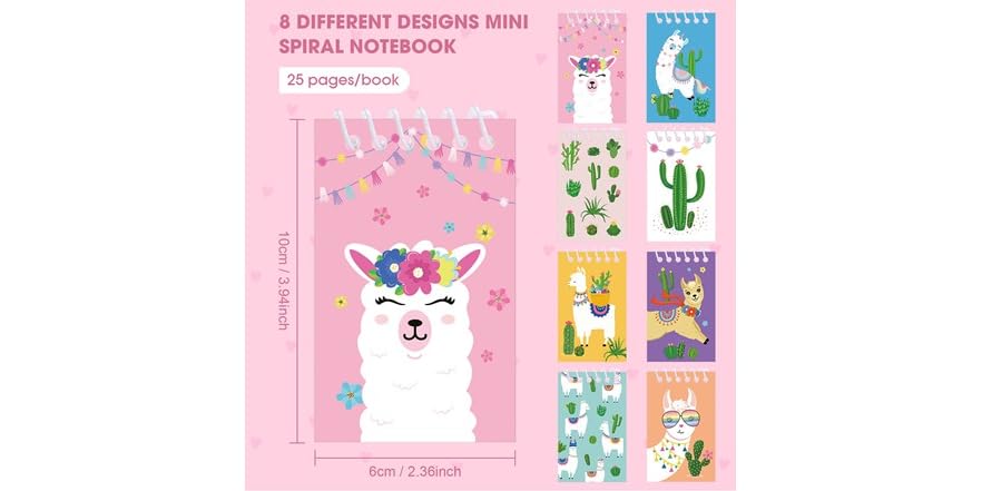 48 Pieces Llama Mini Notebooks