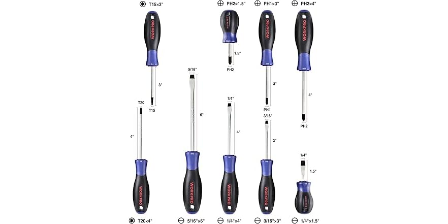 WORKPRO Magnetic Screwdriver Set, 16-Piece