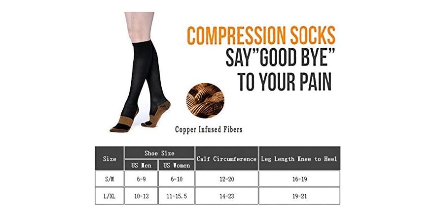 FuelMeFoot Copper Compression Socks