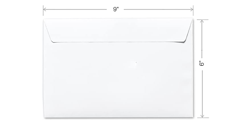 250 Envelopes Self Seal 6x9 White