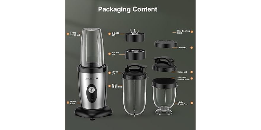 Acezoe Blender Shakes and Smoothies 850W