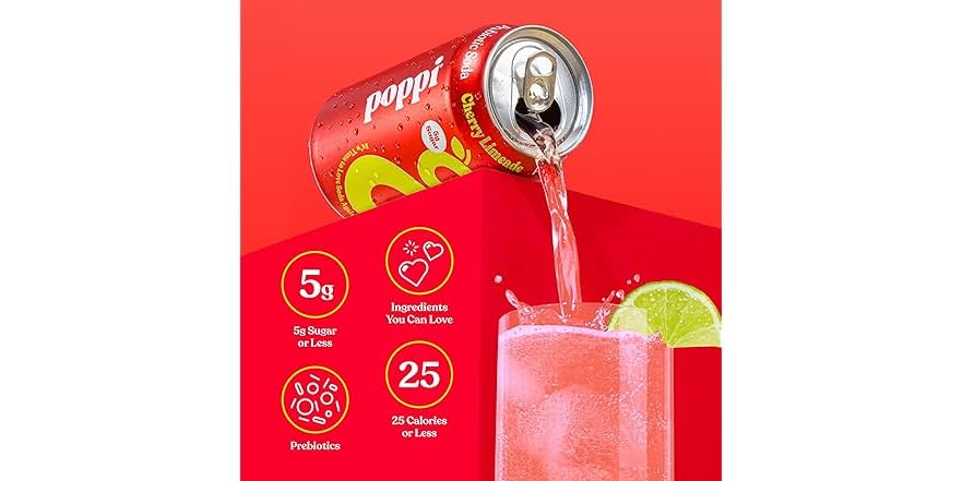 POPPI Sparkling Prebiotic Soda, Beverage