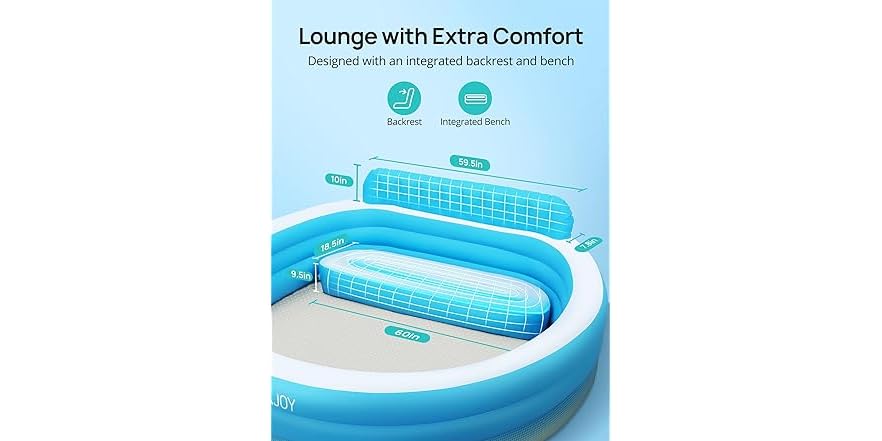 Evajoy Inflatable Pool, Full-Sized Infla
