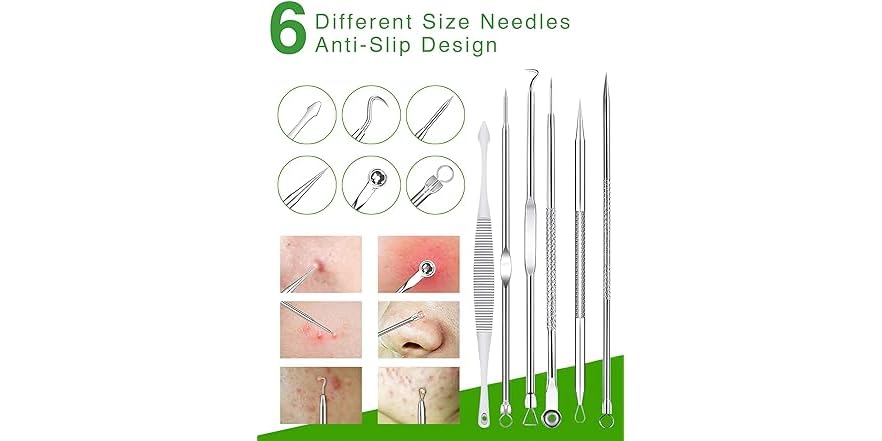 15 PCS Blackhead Remover Pimple Popper Tool Kit