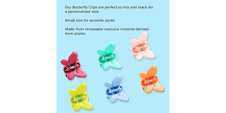Goody Mini Butterfly Clips 6ct