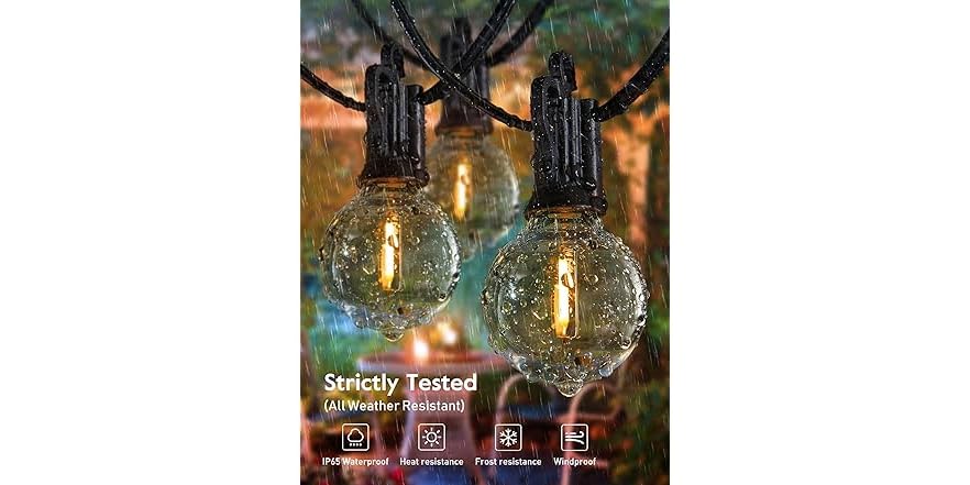 Minetom 38FT Solar Outdoor String Lights